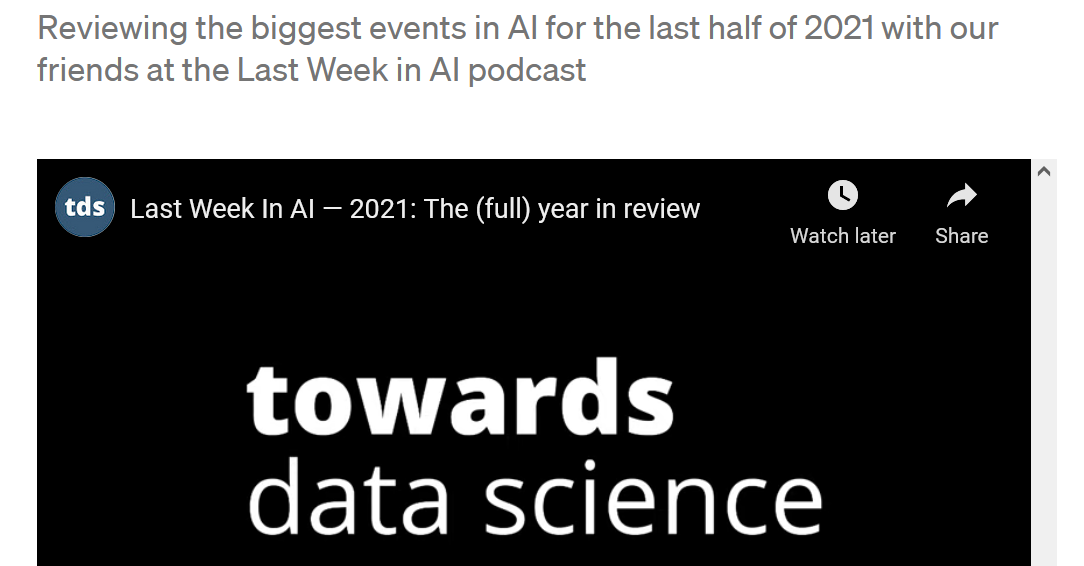 Looking Back at AI in 2021 with Jeremie from Towards Data Science