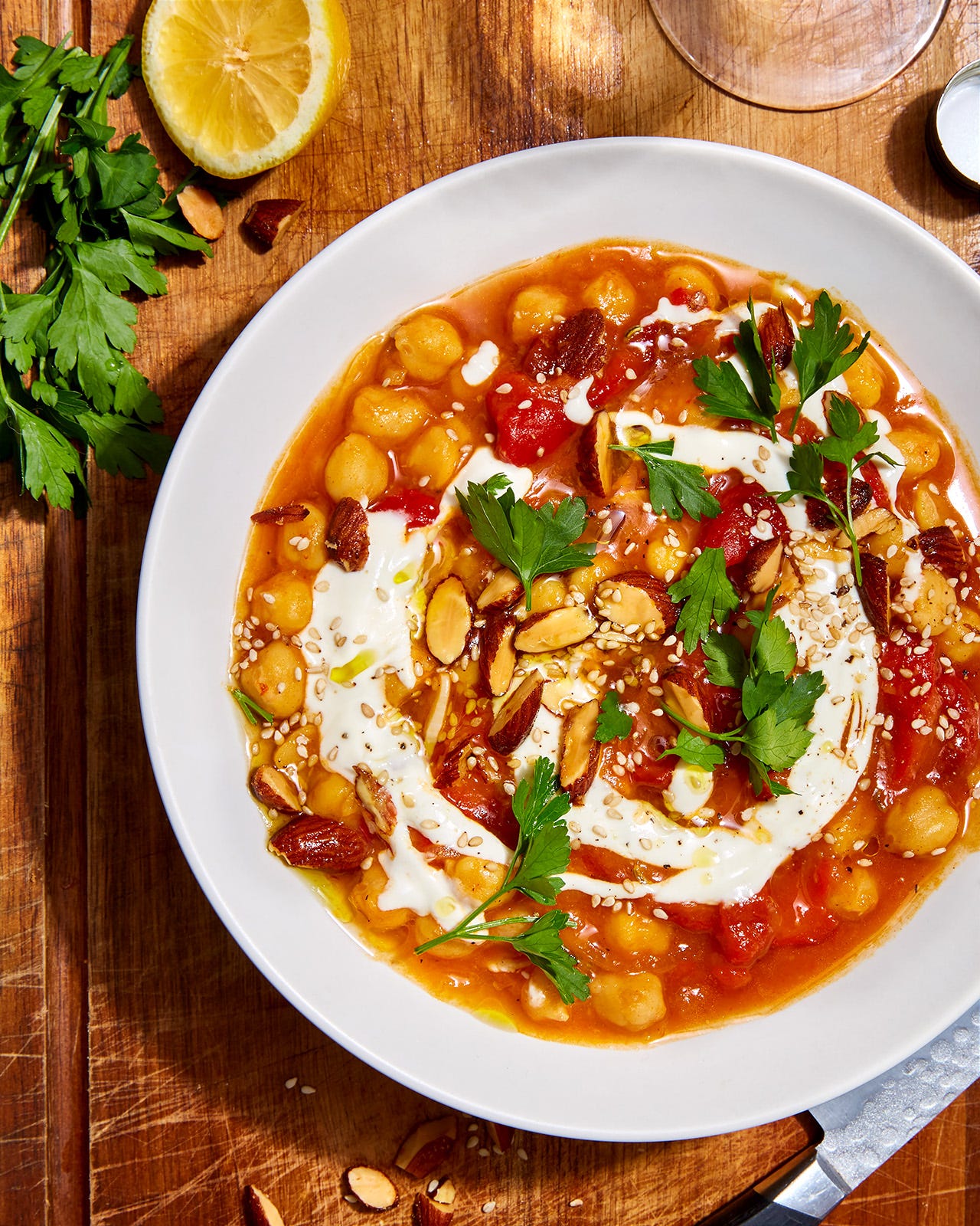 Spicy Red Pepper Chickpeas. - by Elena Silcock