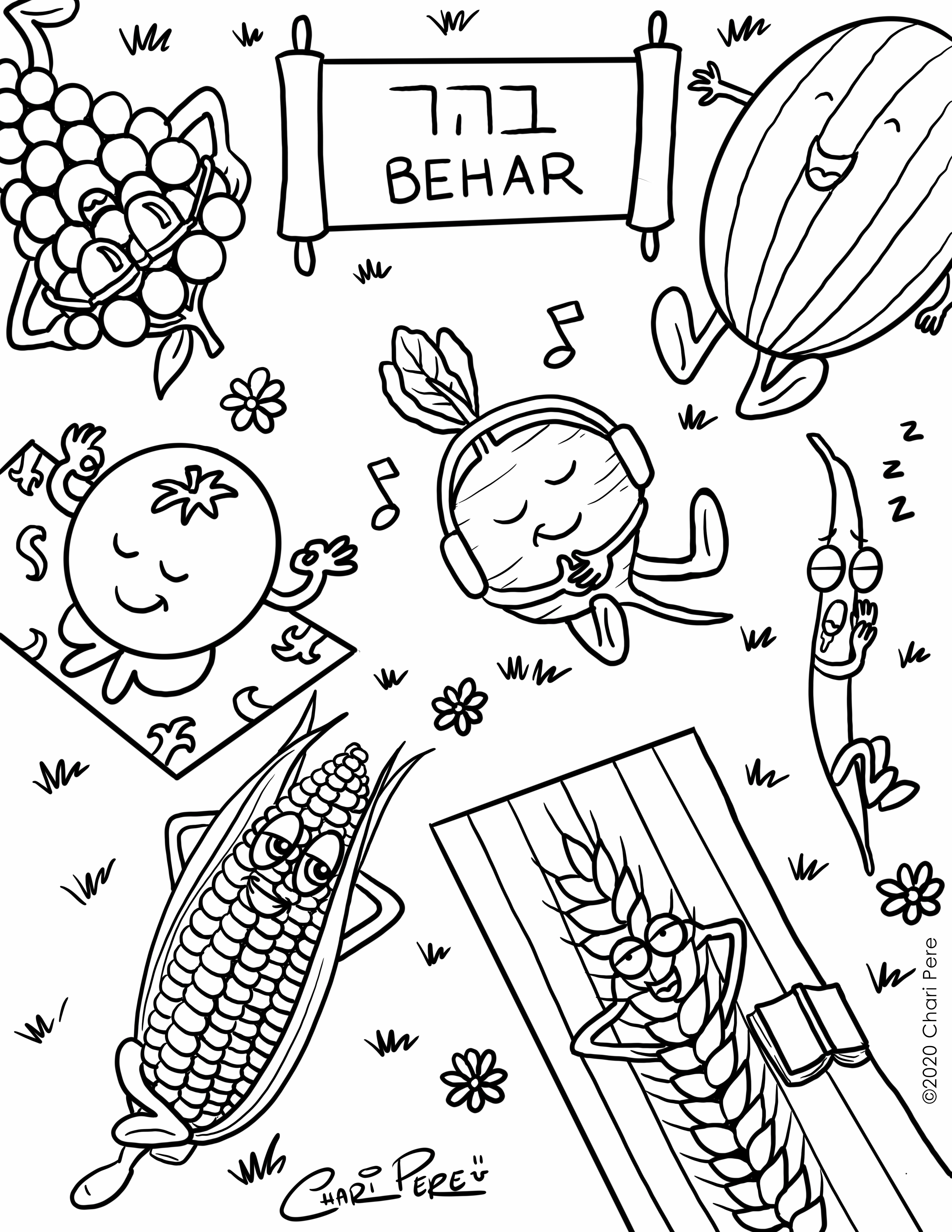 Behar-Bechukotai Coloring Page - by Chari Pere