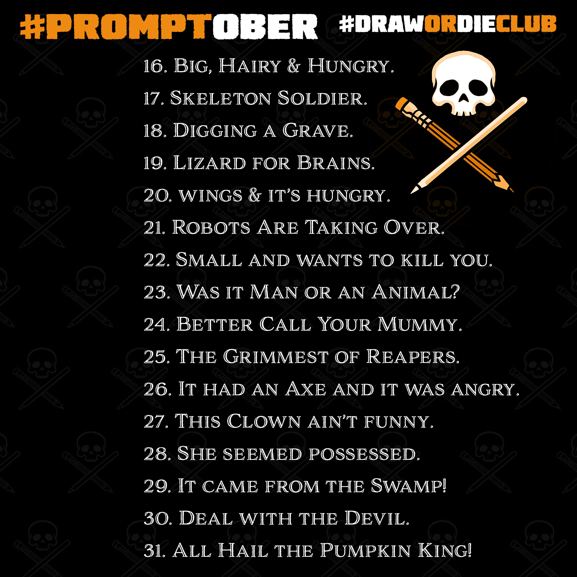 Draw Every Day in PROMPTOBER & Win - by D.J. Coffman