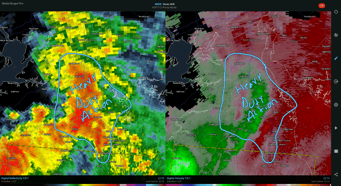 WORRISOME STORMS PUSHING INTO DOVER AREA