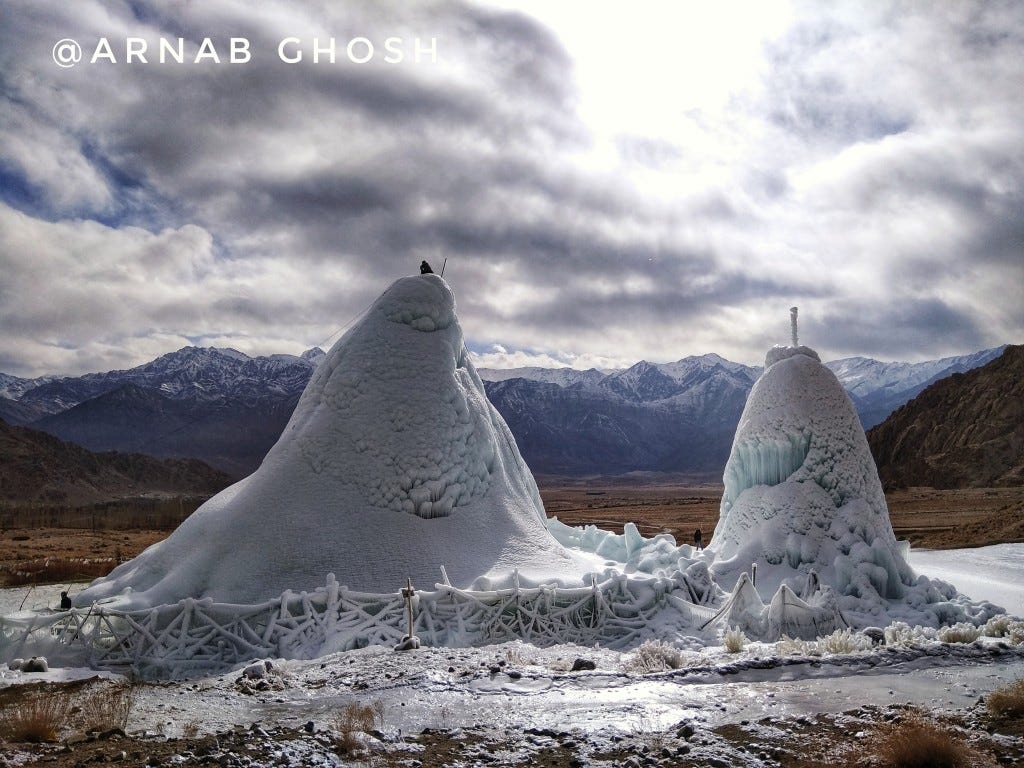The Ingenious Ice Towers of the Himalayas - by D'Nivra