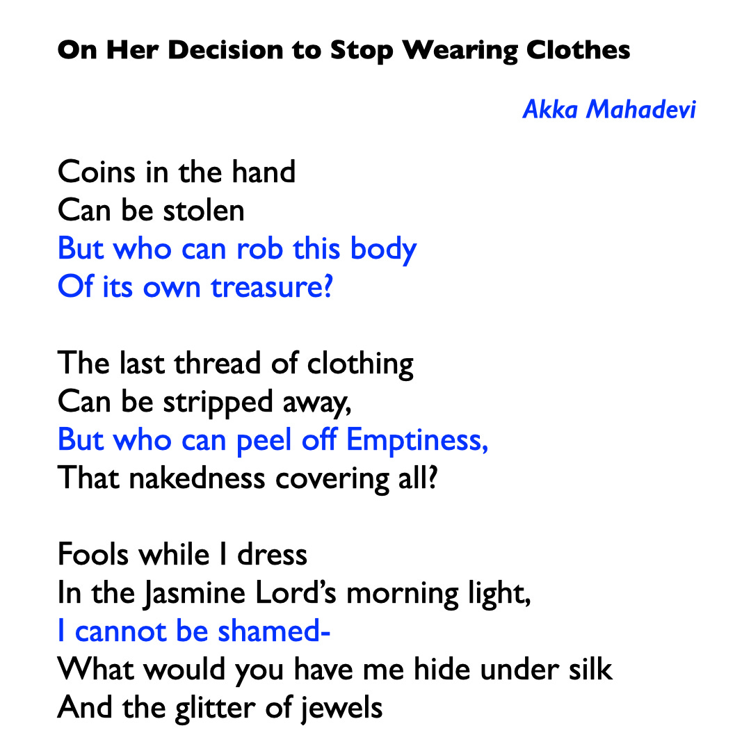 On Her Decision to Stop Wearing Clothes - by aranya