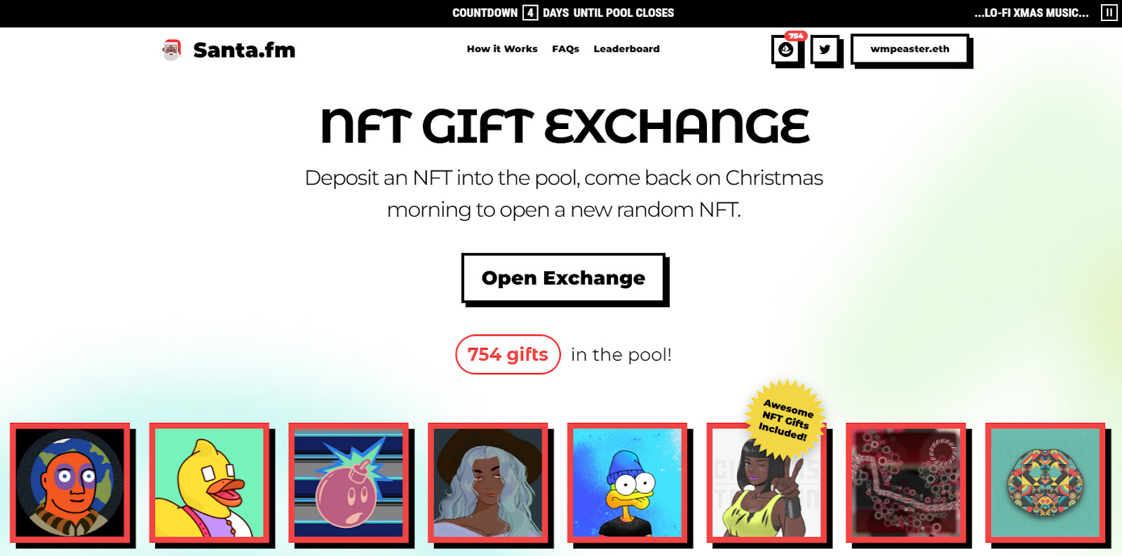 Exchanging NFT gifts with Santa.FM 🎀