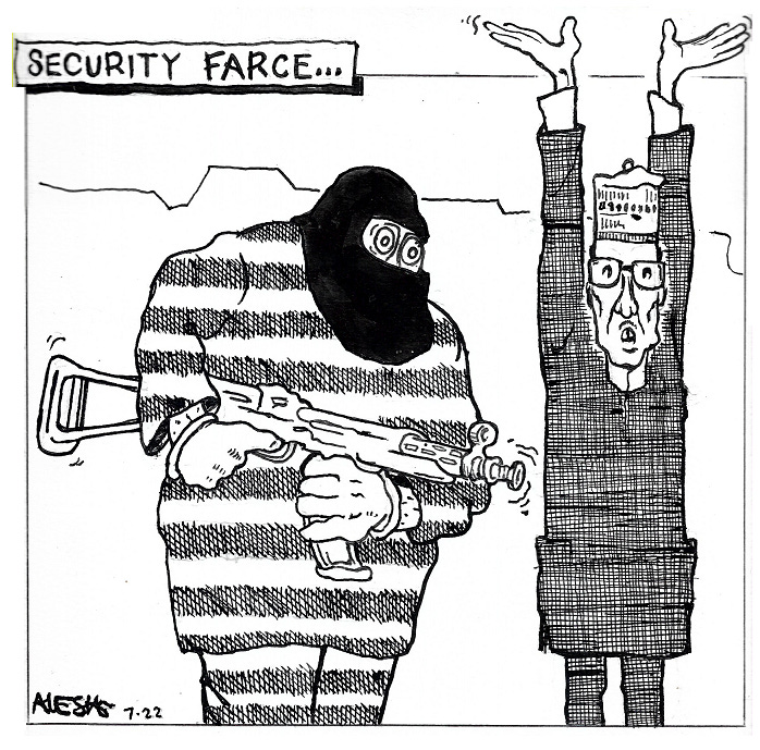 Security Farce - Editorial Cartoons by Ebun Aleshinloye