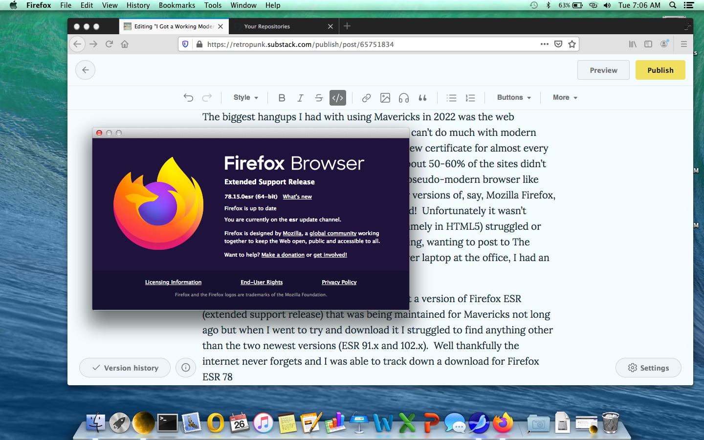 I Got a Working Modern Web Browser on OS X Mavericks!