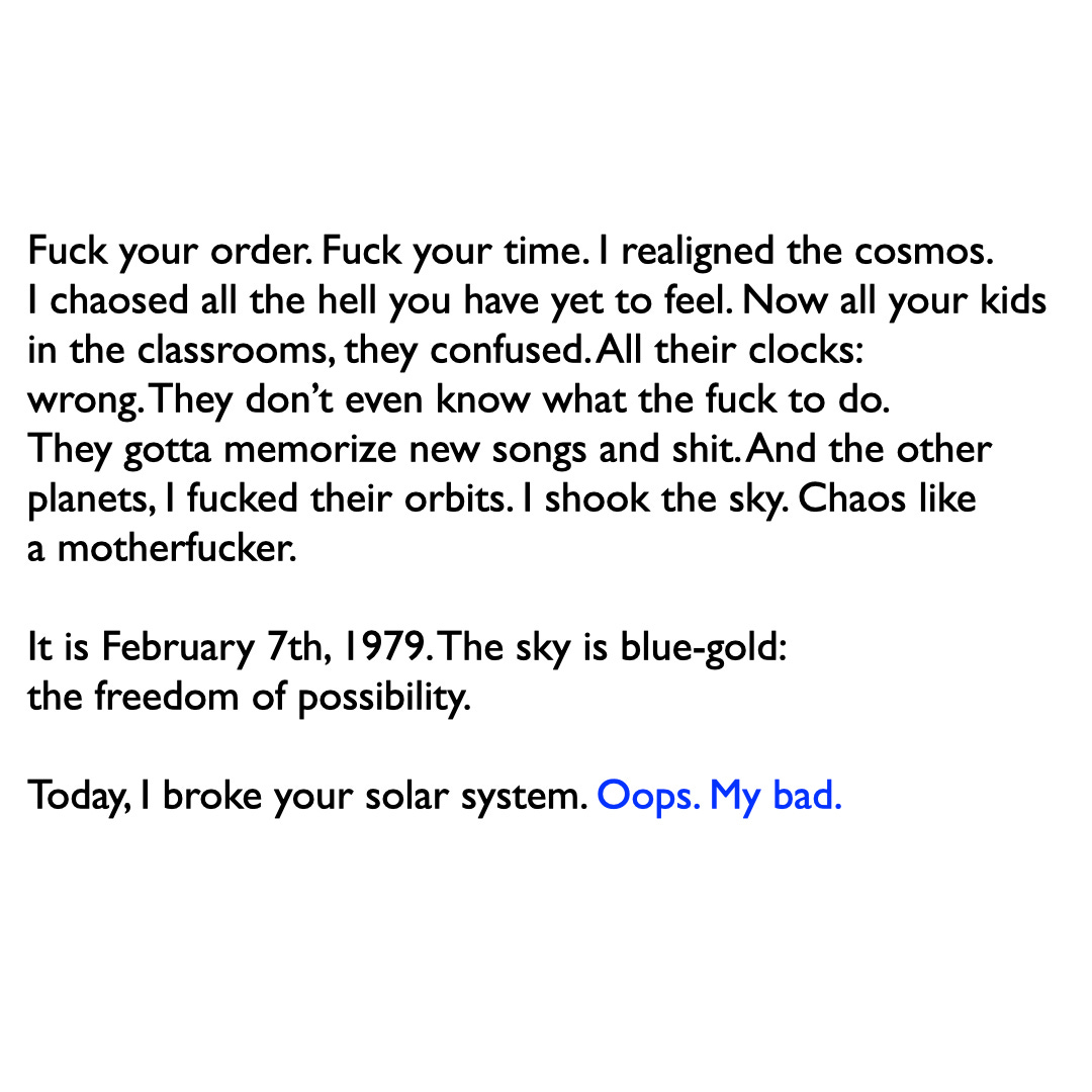 "Pluto Shits on the Universe ": A glimpse into Chaos with Fatimah ...