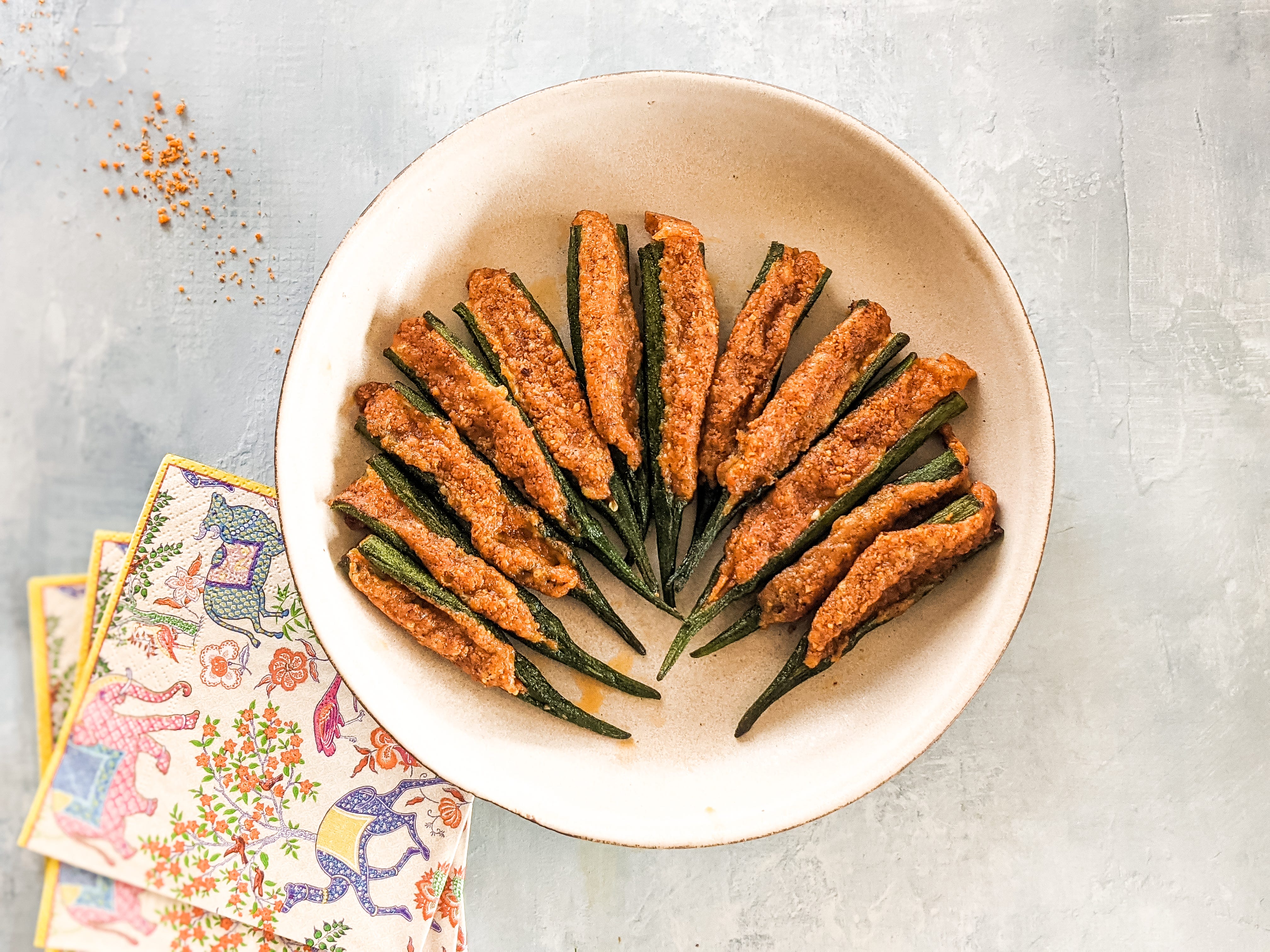 Okra Poppers - by Vasudha Viswanath - We Ate Well