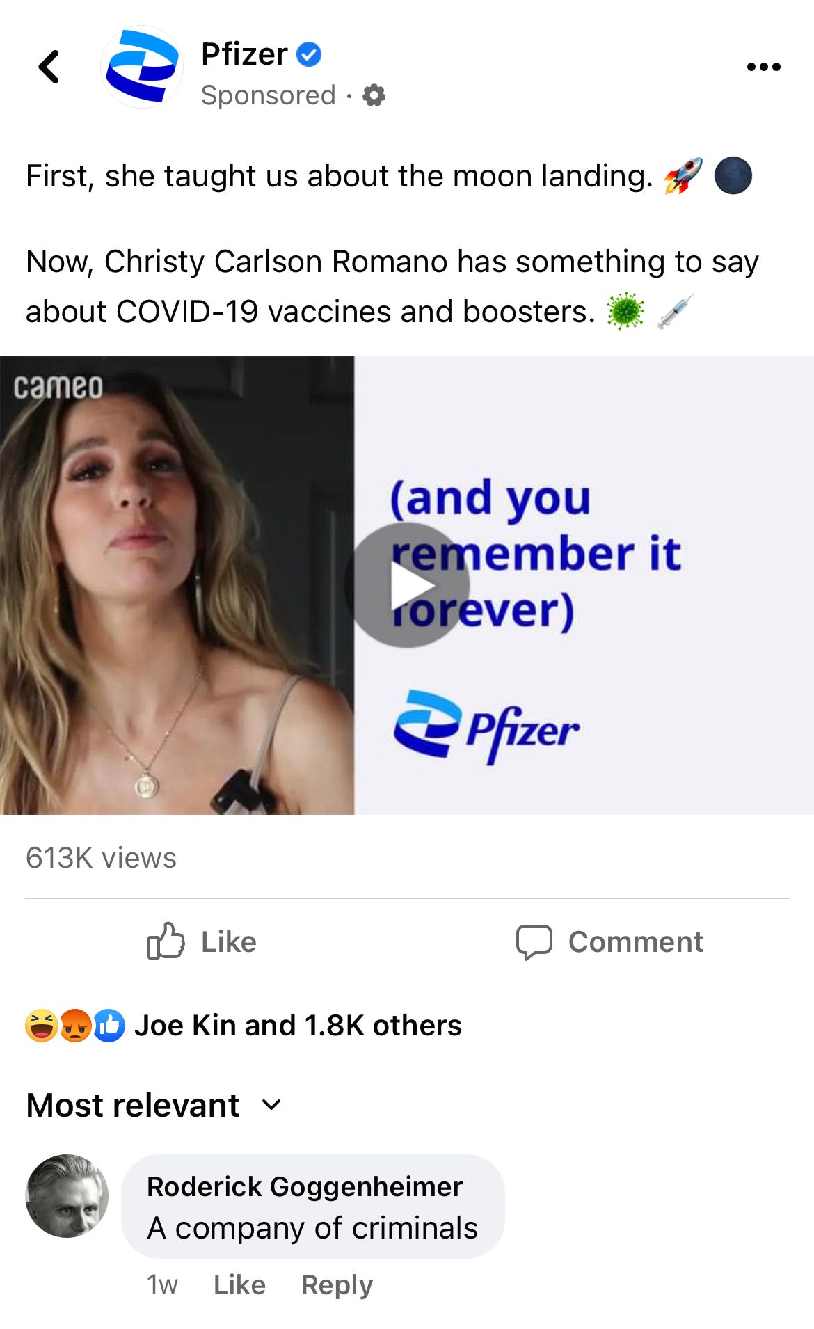 Typo in a Pfizer Ad - by Jennifer Margulis - Vibrant Life