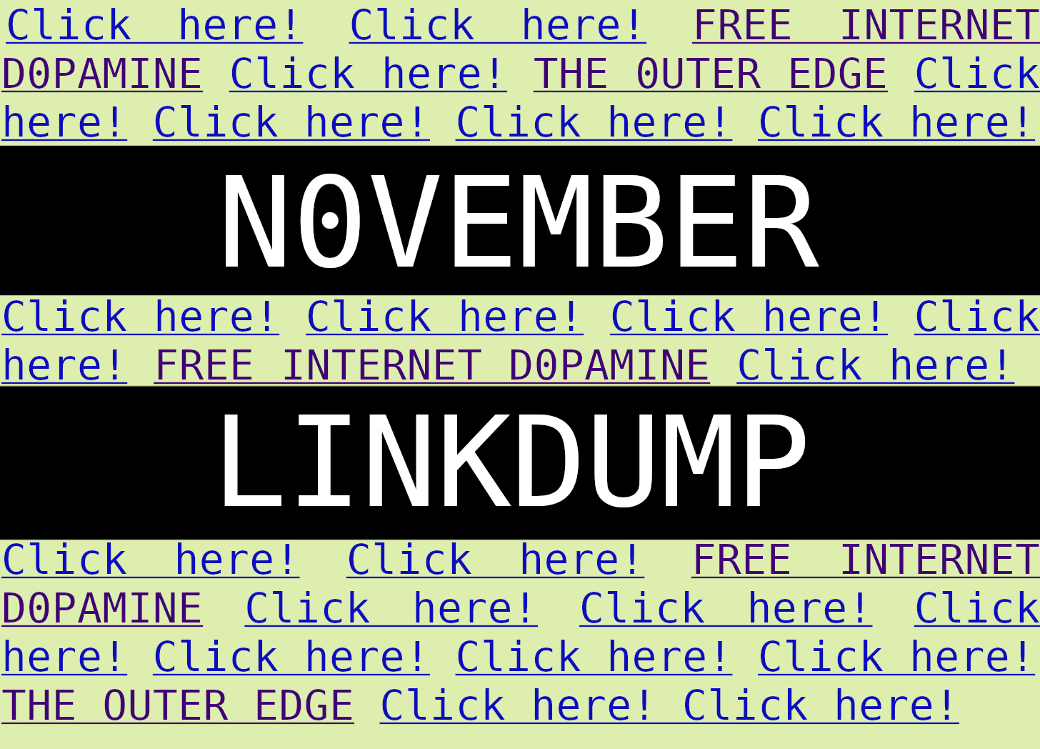 NOVEMBER LINK DUMP - by Cosmin Dzsurdzsa - THE OUTER EDGE