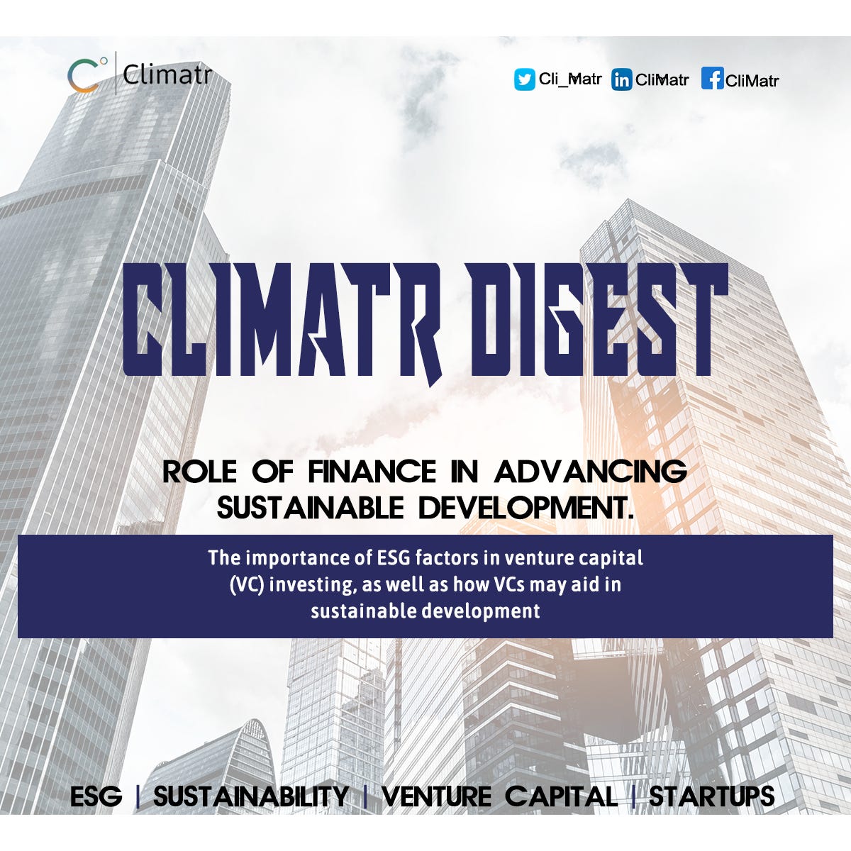 ESG and VC: Role of finance in advancing sustainable development.