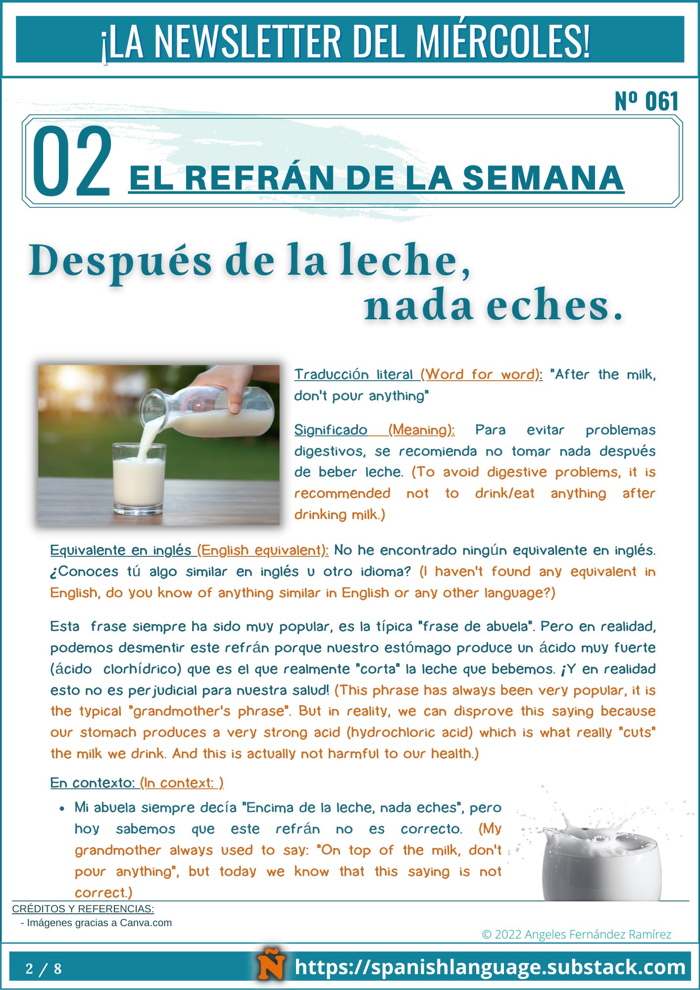 Wednesday's Spanish Language Newsletter! (061)