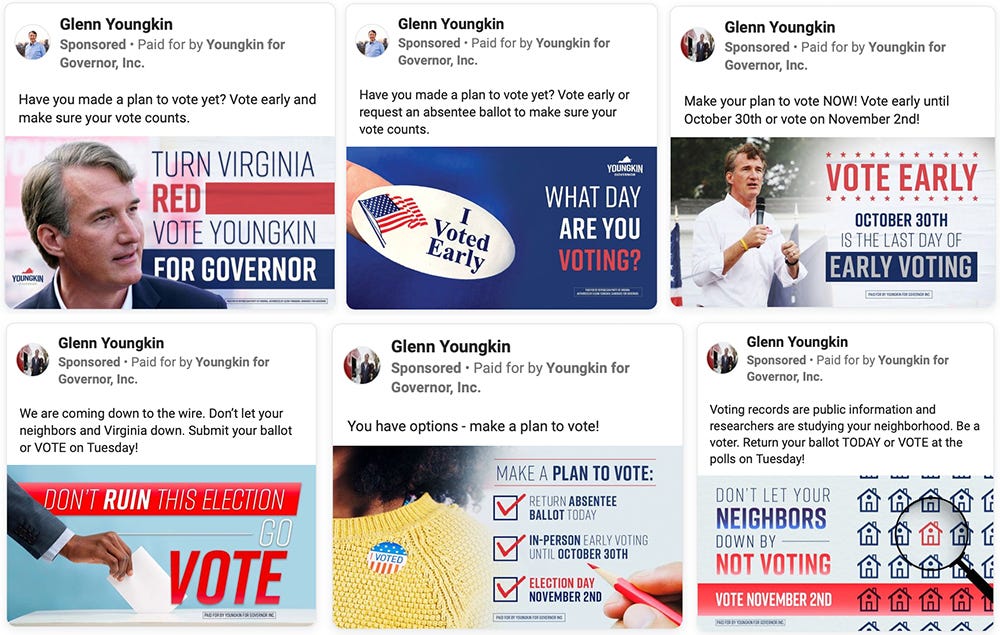 What get-out-the-vote ads look like for Democrats vs. Republicans in 2021