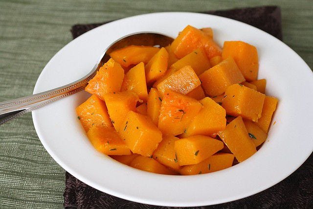 Maple Braised Butternut Squash with Fresh Thyme - by Vinh