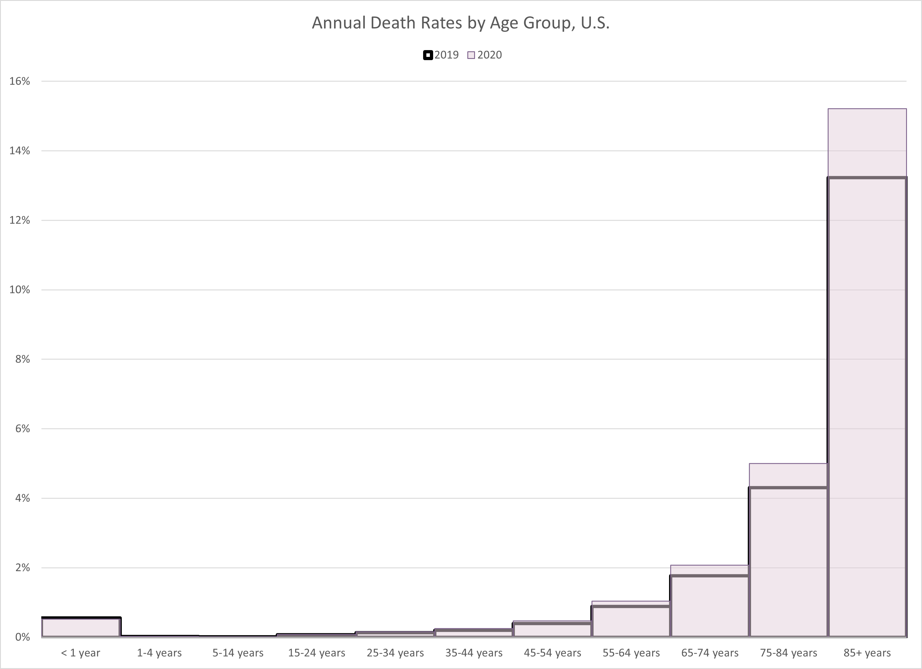 Top Causes of Death by Age Group, 2020: Death Rates