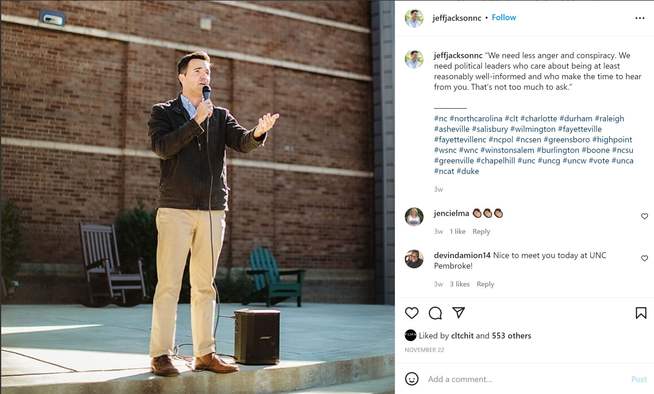 BREAKING: Jeff Jackson expected to withdraw from Senate race