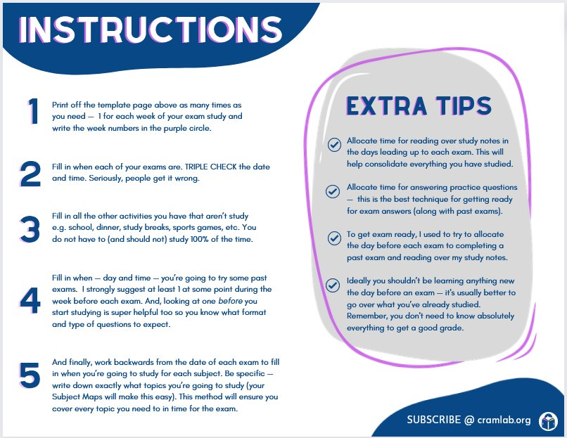 More free stuff: Exam Study Timetable Template