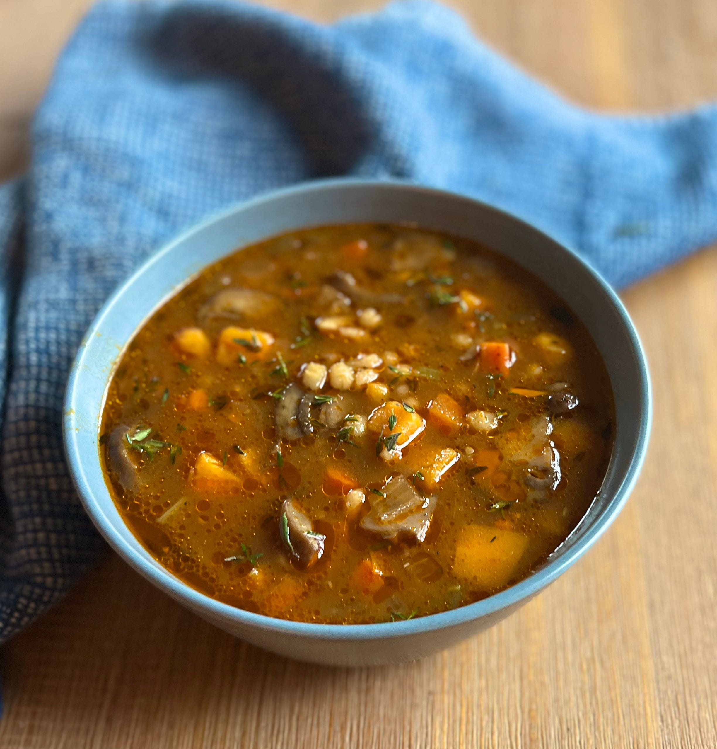 Miso Mushroom Barley Soup - by Leah Koenig