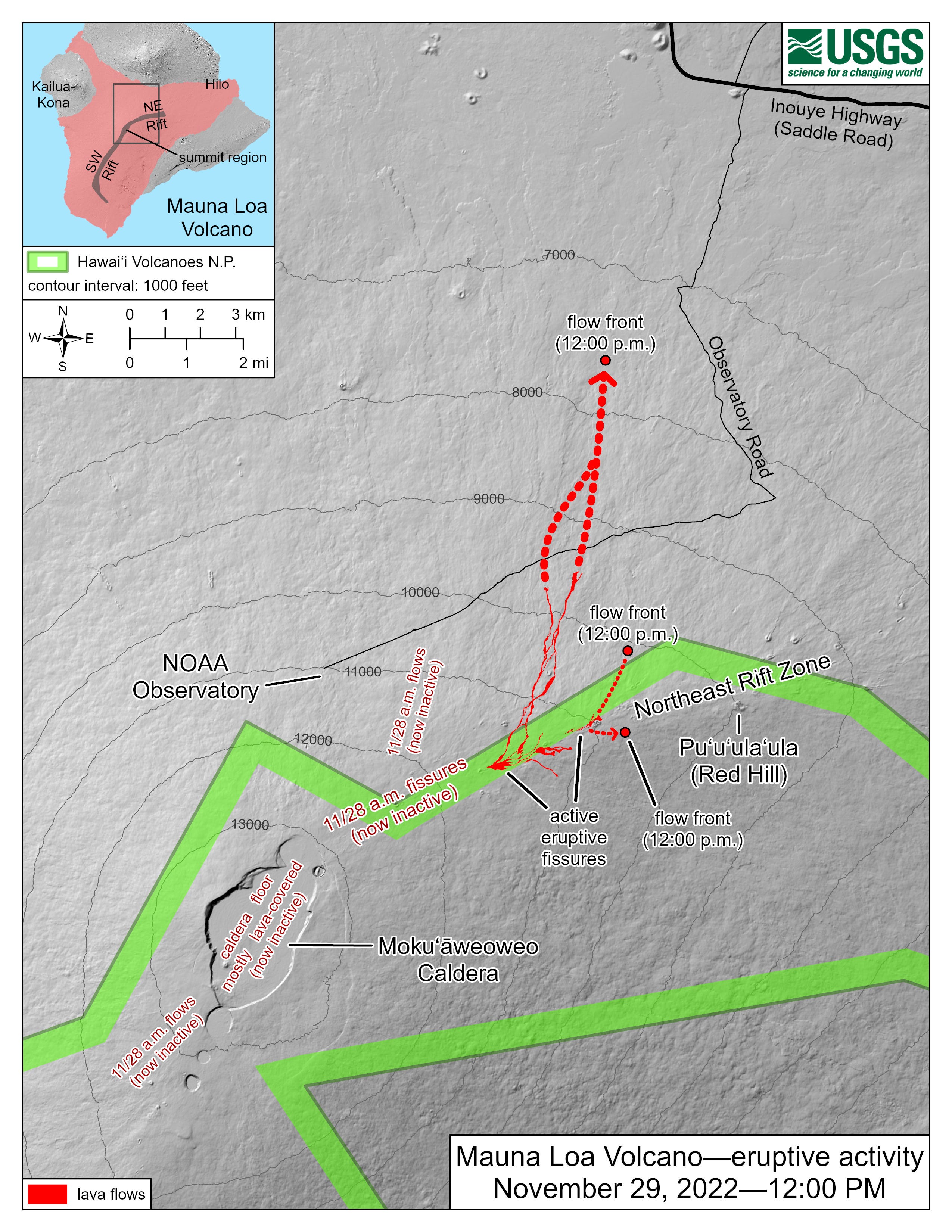 Mauna Loa Eruption Maps - by Doug Greenfield