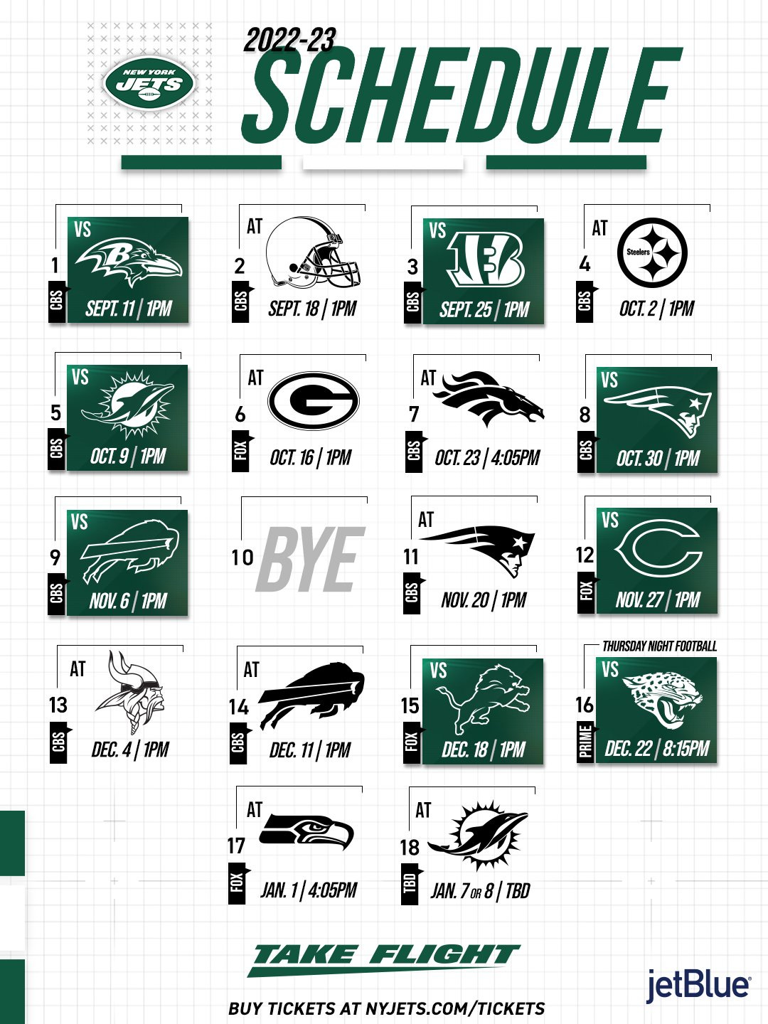 Jets 2022 Schedule + Cincy Draft - by David Wyatt-Hupton