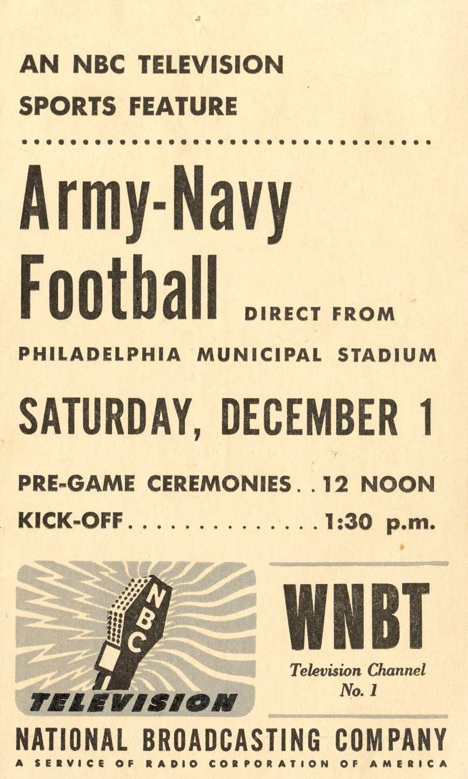 Televising the 1945 Army-Navy Game