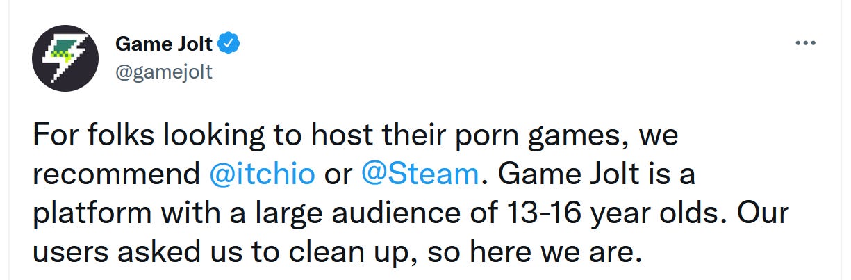 Game Jolt bans adult games overnight - by Mr. Hands