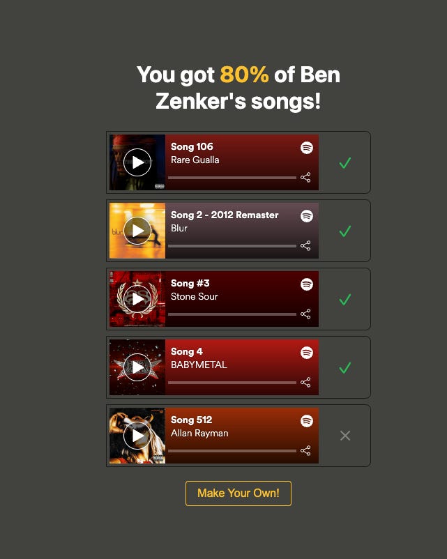 Building a Spotify Wrapped Game For My Friends