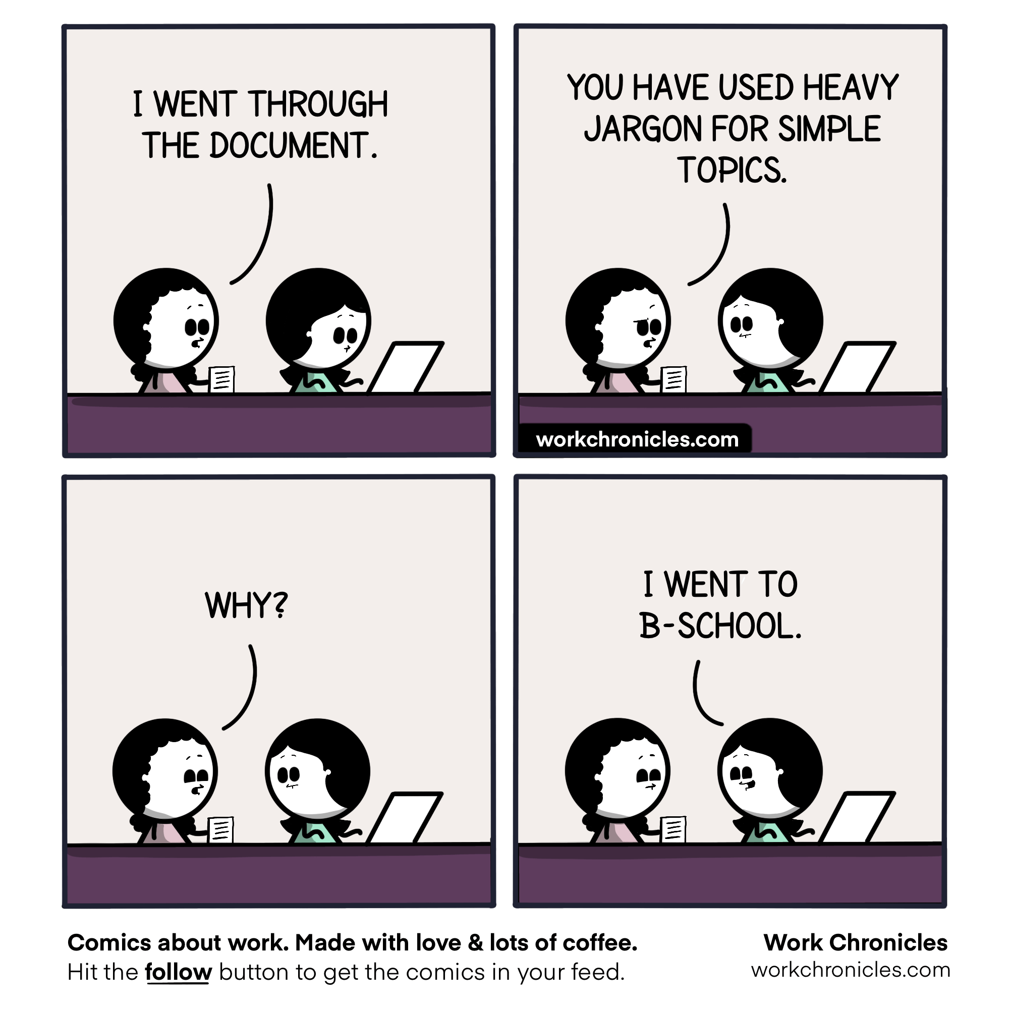 (comic) Please excuse the jargon - Work Chronicles