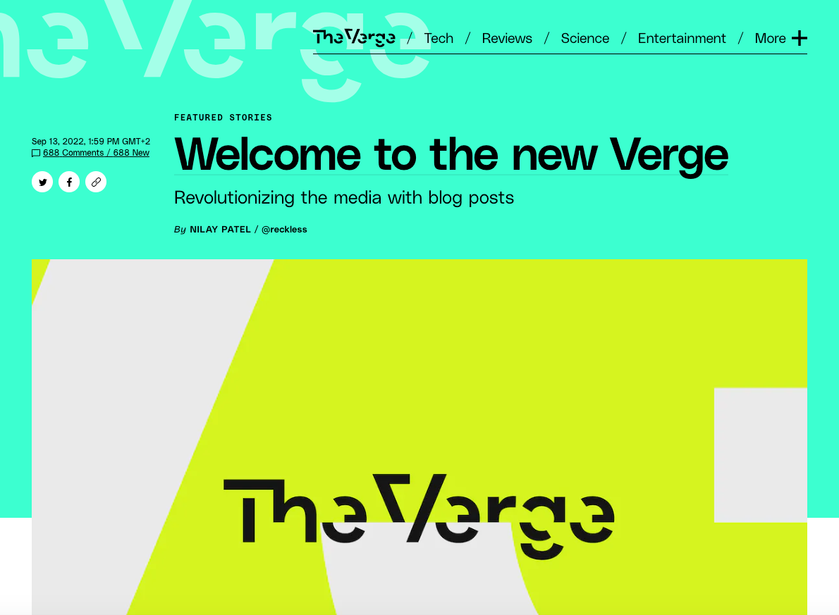 Tendenci@s #74: El Storystream, protagonista del nuevo diseño de The Verge · Reorganización de ...