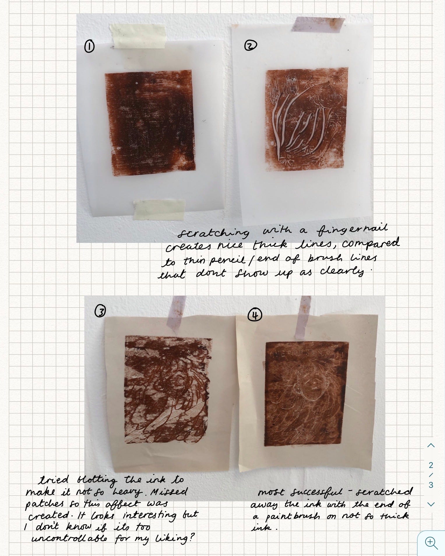 experiment: mono printing - ellena