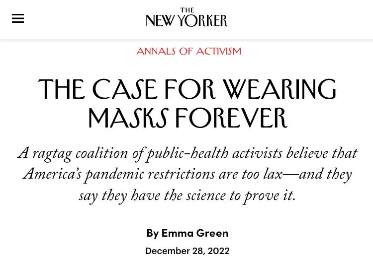 What's Up With The New Yorker's Weird "Masks Forever" Article?