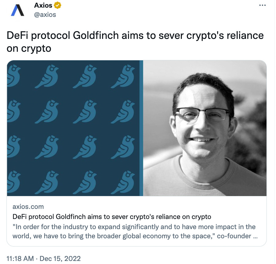 Goldfinch Update #39 - Goldfinch