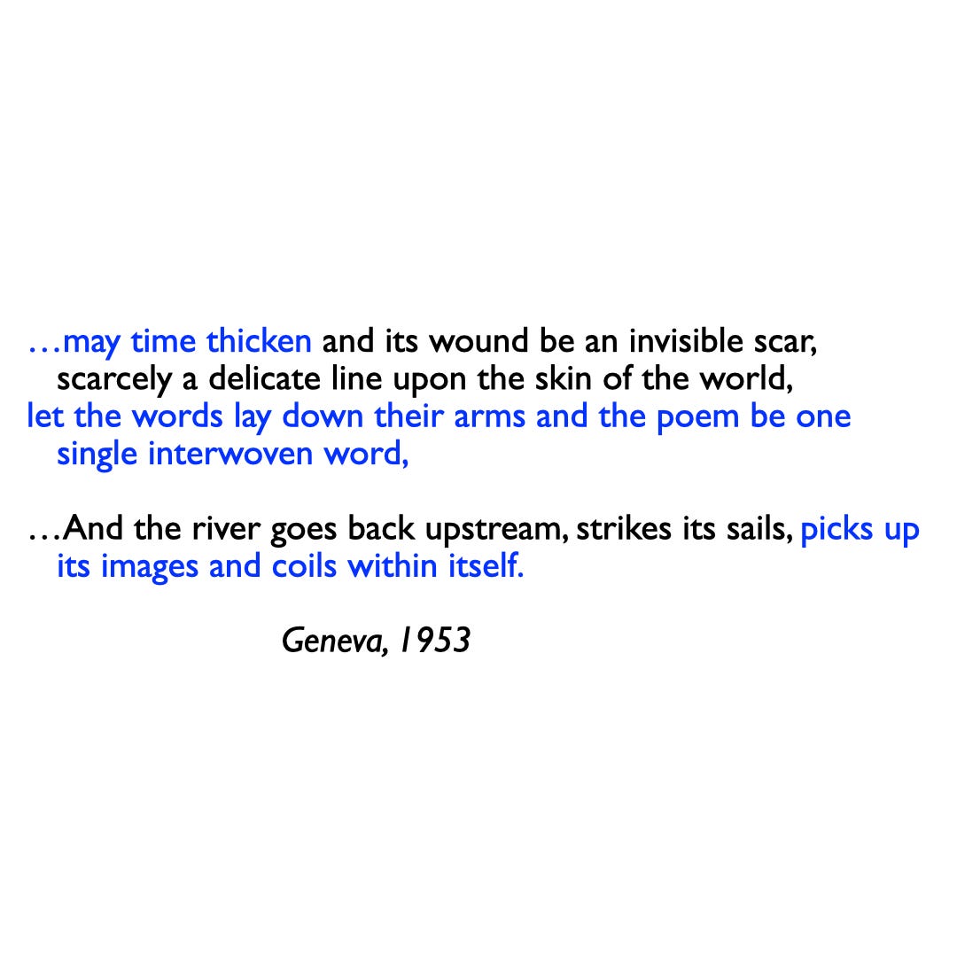 4 poems - 'The bird', 'Two bodies', 'The River' (excerpts), 'Wind and ...
