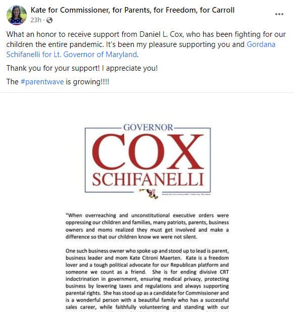 Did Dan Cox Endorse Two Candidates for the Same Office?