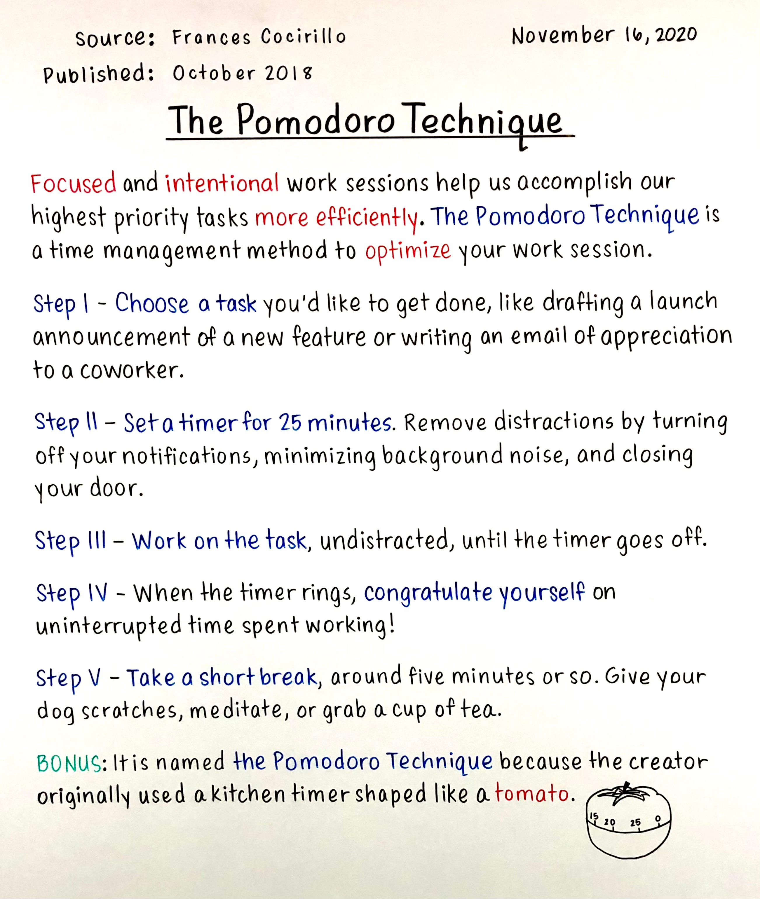 November 16: The Pomodoro Technique - by Danny Sheridan