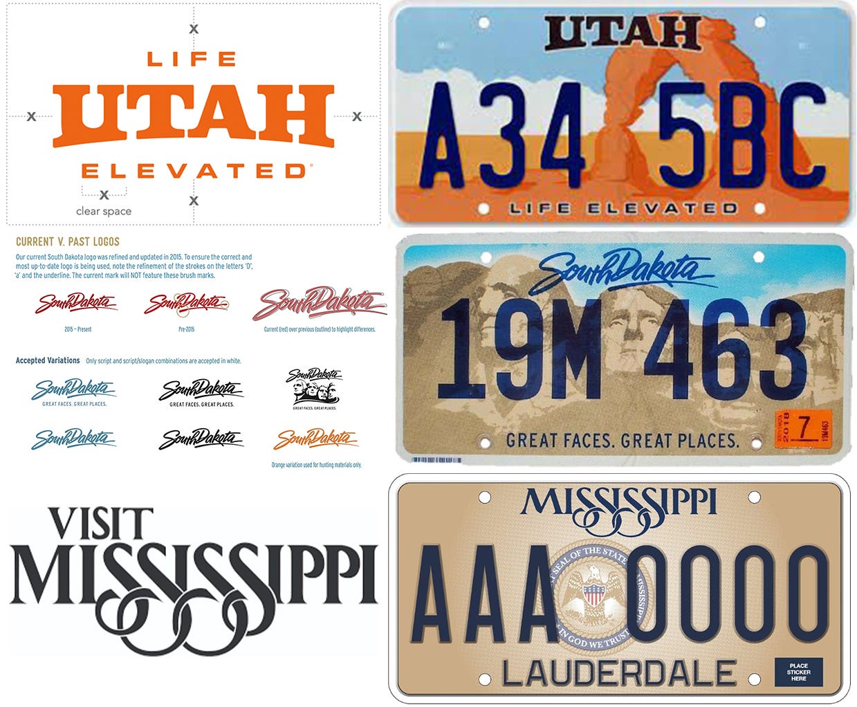 What state tourism logos look like now vs. 10 years ago
