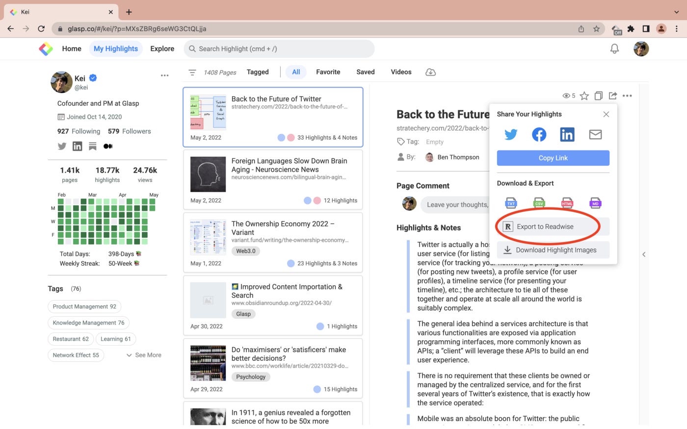 Tutorial: How to Export Web Highlights into Readwise