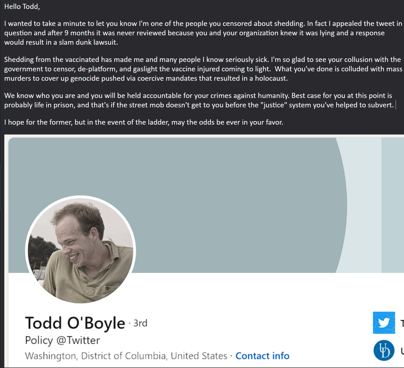 Meet Todd O'Boyle One of Twitters Misinformation Czars