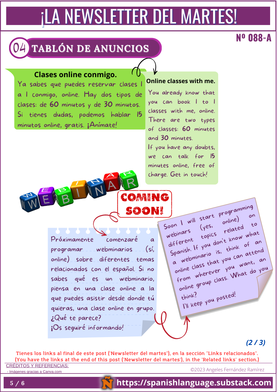 📰Tuesday's Spanish Language Newsletter! (088-A)