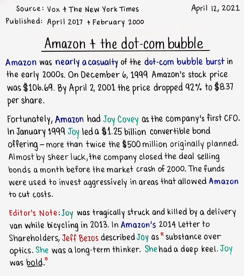April 12: Amazon & the dot-com bubble - by Danny Sheridan