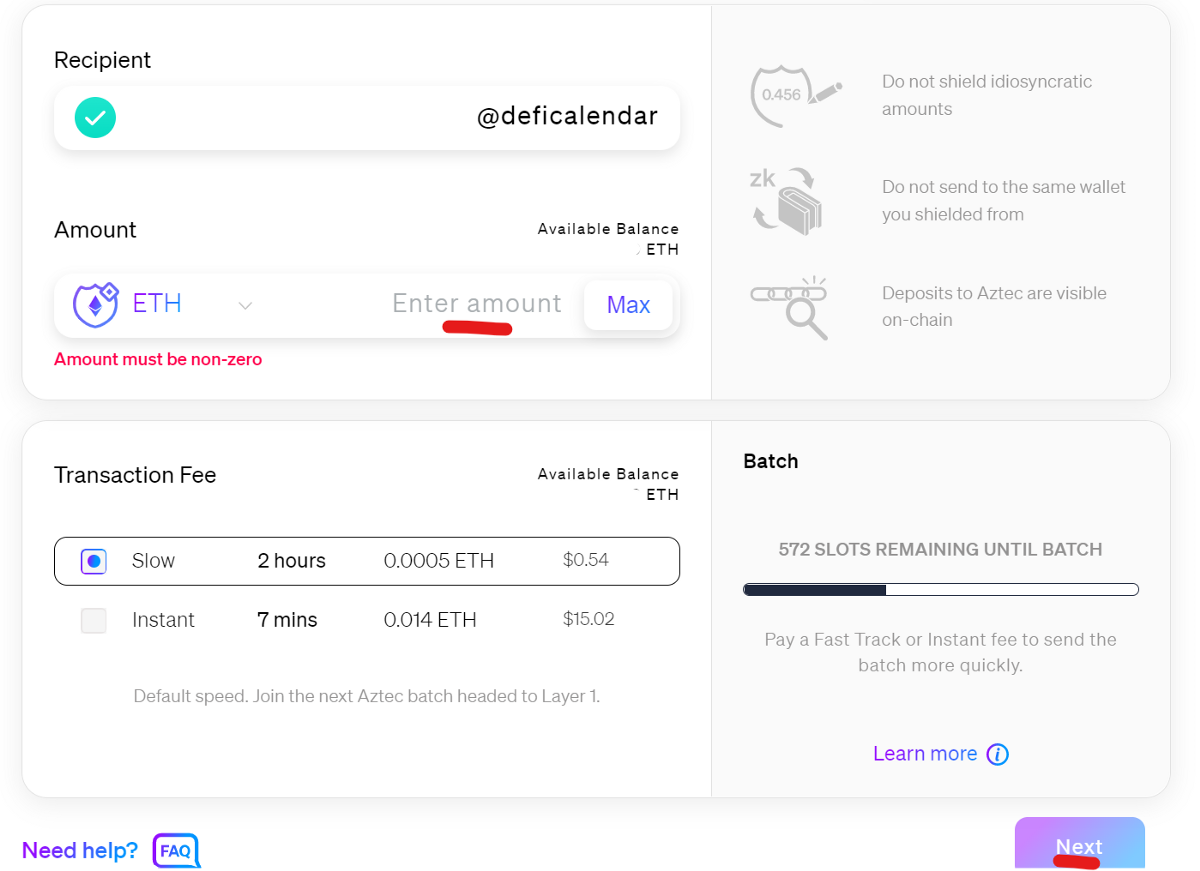 Mainnet Guide - zk.money/Aztec Connect