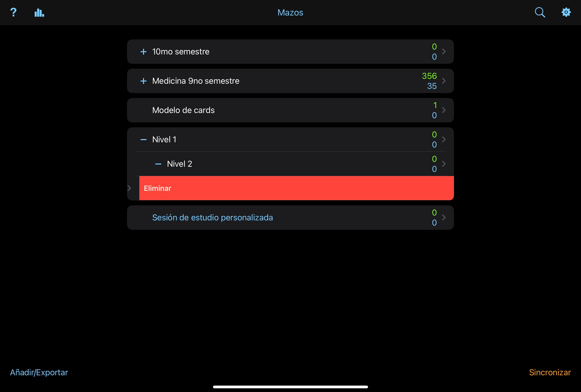 Comandos básicos para utilizar el Anki en iOS y iPadOS