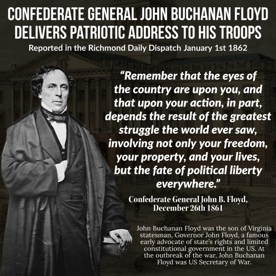 Confederate General John B. Floyd Delivers Patriotic Address to his ...