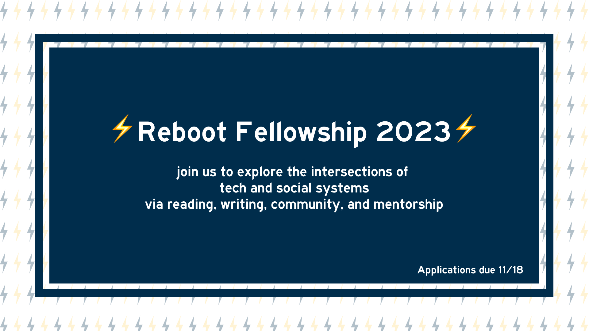 ⚡Announcing the 2023 Reboot Student Fellowship