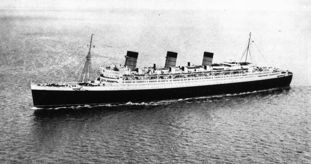 Queen Mary sinks cruiser - by Martin Cherrett