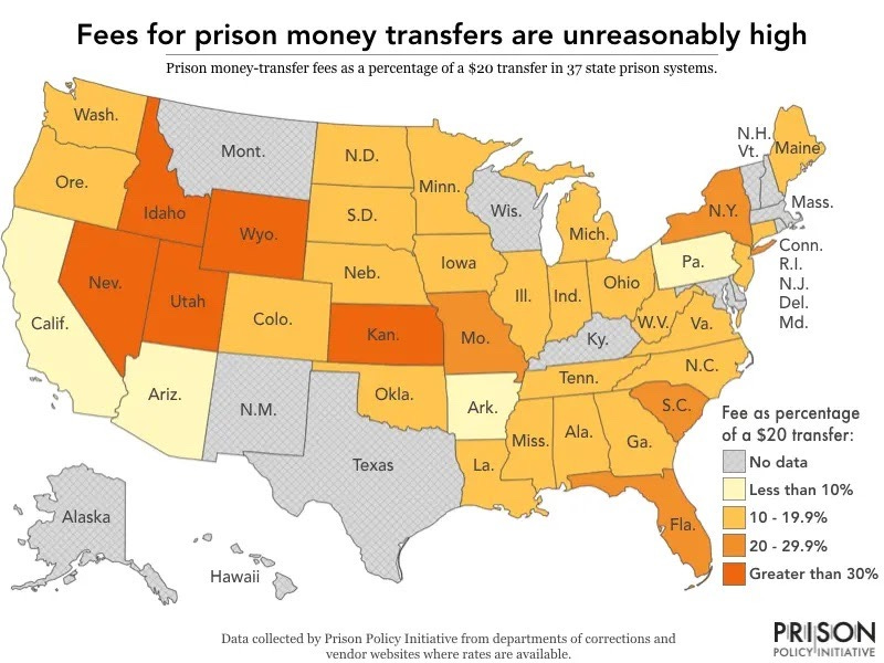 the cost of incarceration: examining money transfer fees