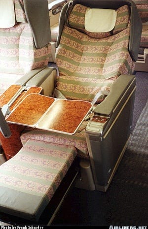 A Short History of First Class Plane Seats