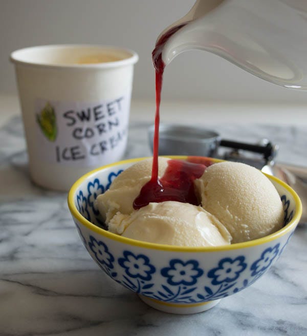 Sweet Corn & Crème Fraîche Ice Cream - by Reba Toloday