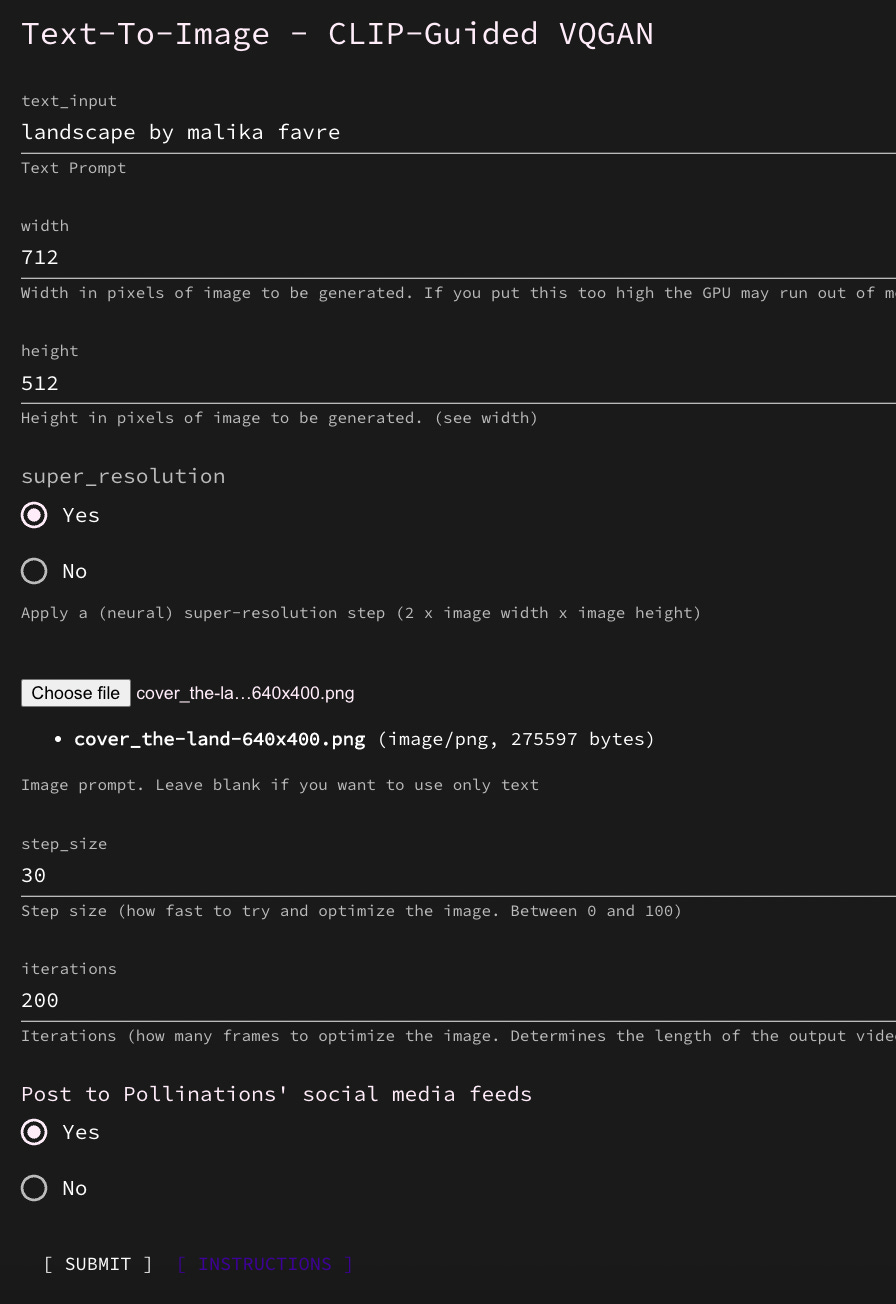 Create original images from text with Pollinations.ai
