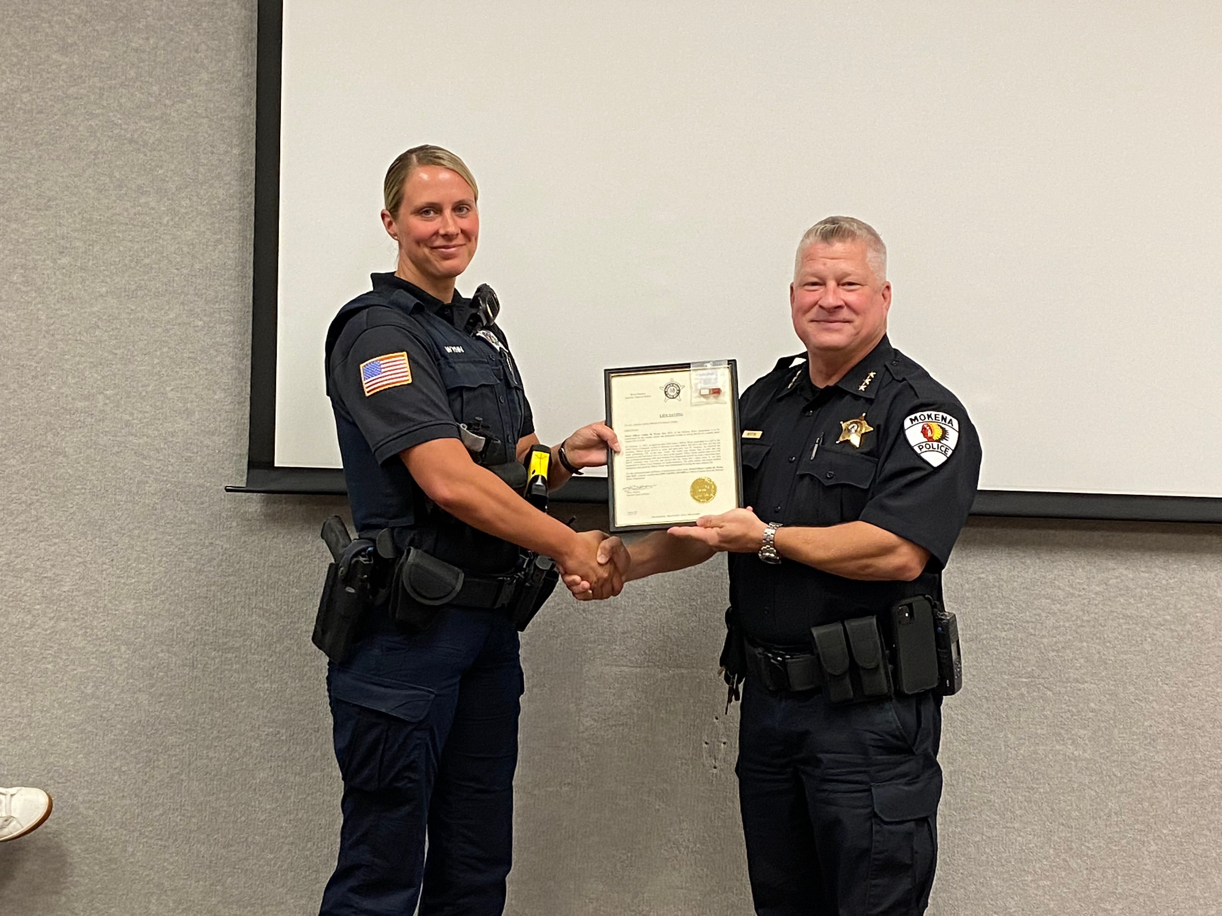 Mokena honors first responders who helped save mayor’s life in February